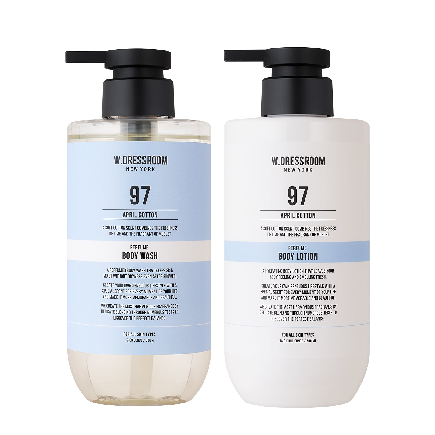 Perfume Body Wash & Lotion No.97 April Cotton (16.9 fl oz) – W.DressroomUSA